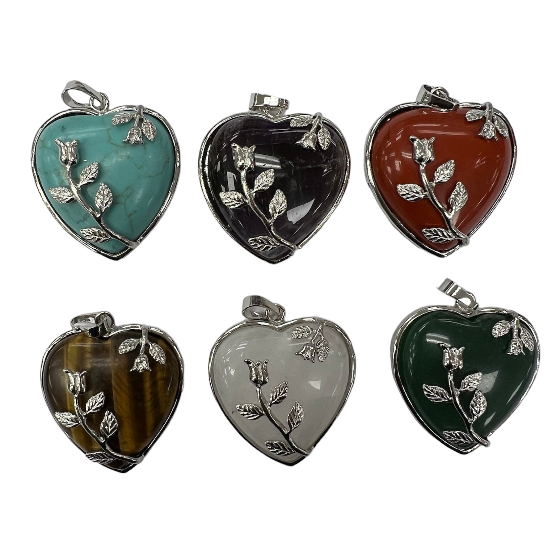 Natural Stone Fancy Heart Pendant – Bead Store Calgary