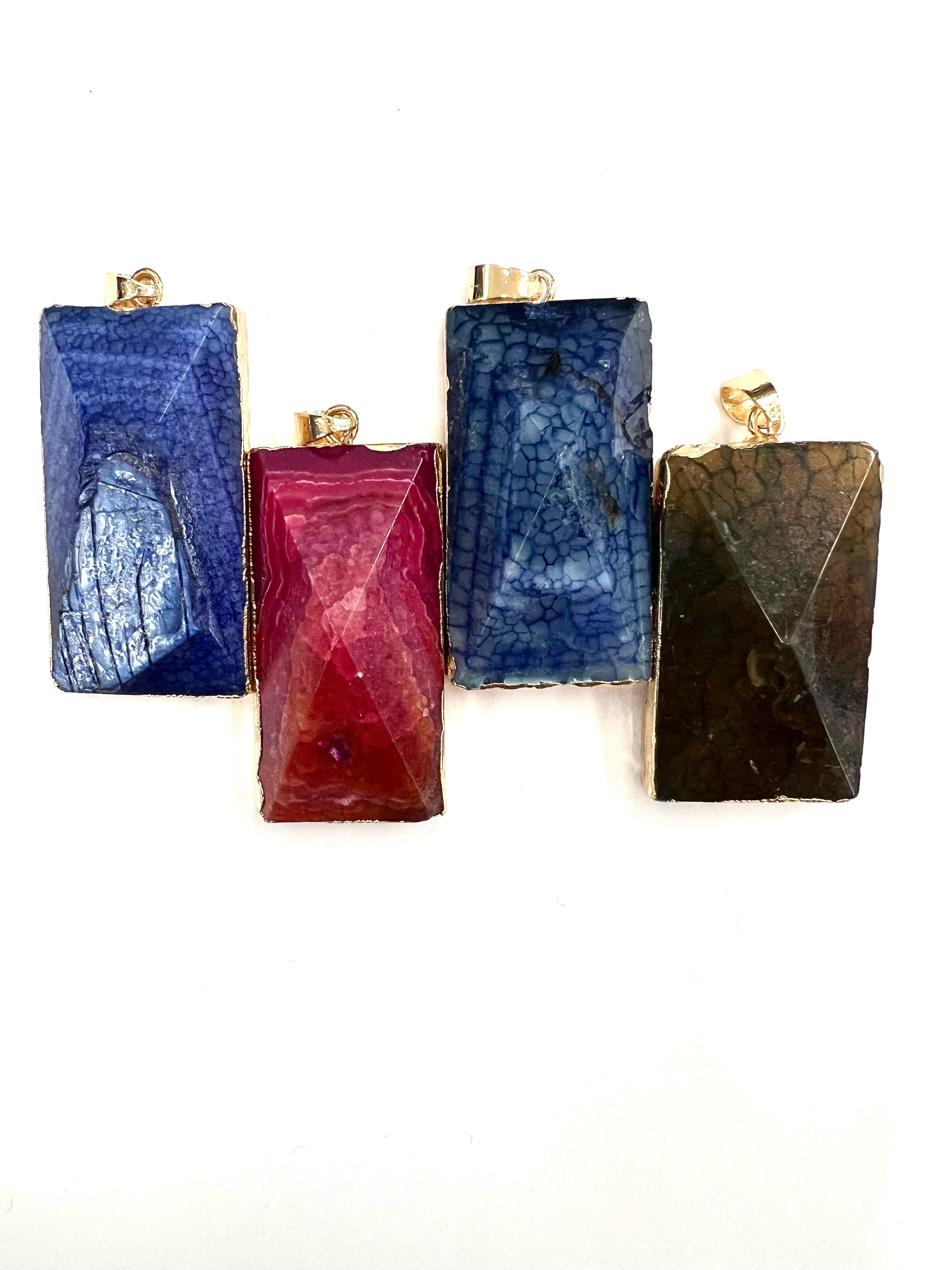 Natural stone Flat Back Pendants – Bead Store Calgary