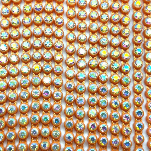 Rhinestone Banding Crystal AB in Gold Casing – Bead Store Calgary